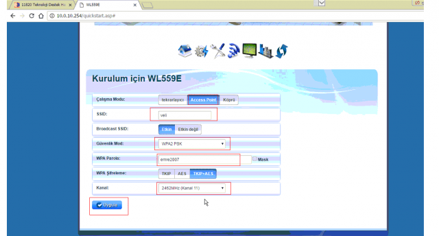 Aztech WL559E Wireless-N Access Point Kurulumu (Resimli Anlatım)