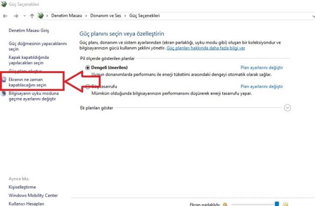 Dizüstü Bilgisayarlarda Ekran Kapanma Ayarı (Resimli Anlatım)