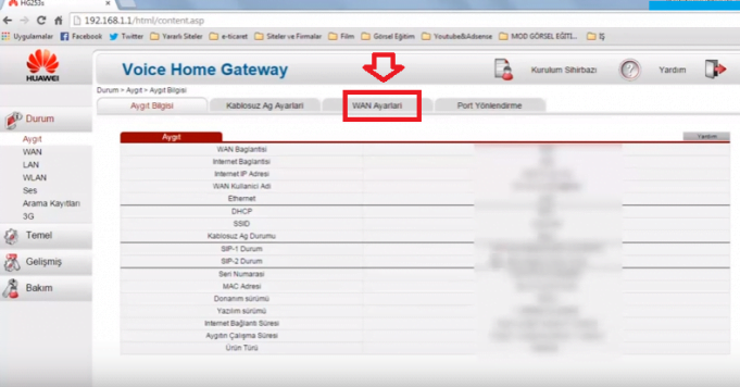Huawei HG253s' Modem Kurulumu ve Kablosuz Ayarlar (Resimli Anlatım)