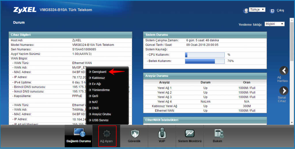 ZyXEL VMG8324-B10A VDSL Modem Bridge (Köprü) Mod Kurulum