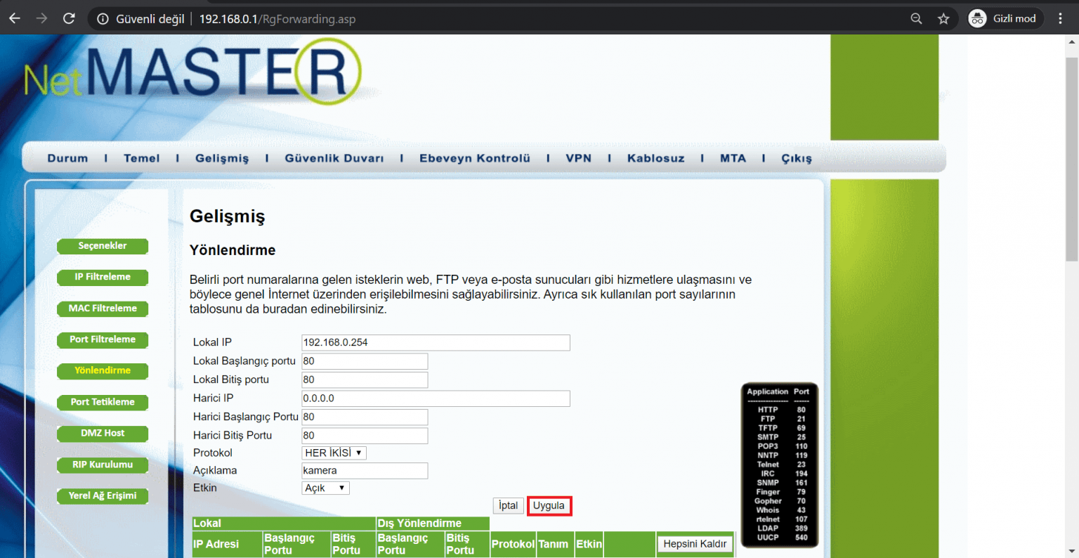 Netmaster Infınity 401 Docsıs 3.0 Modem Port Açma Rehberi | TeknoDestek
