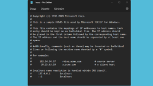 Windows 11 Hosts Dosyası Nasıl Düzenlenir