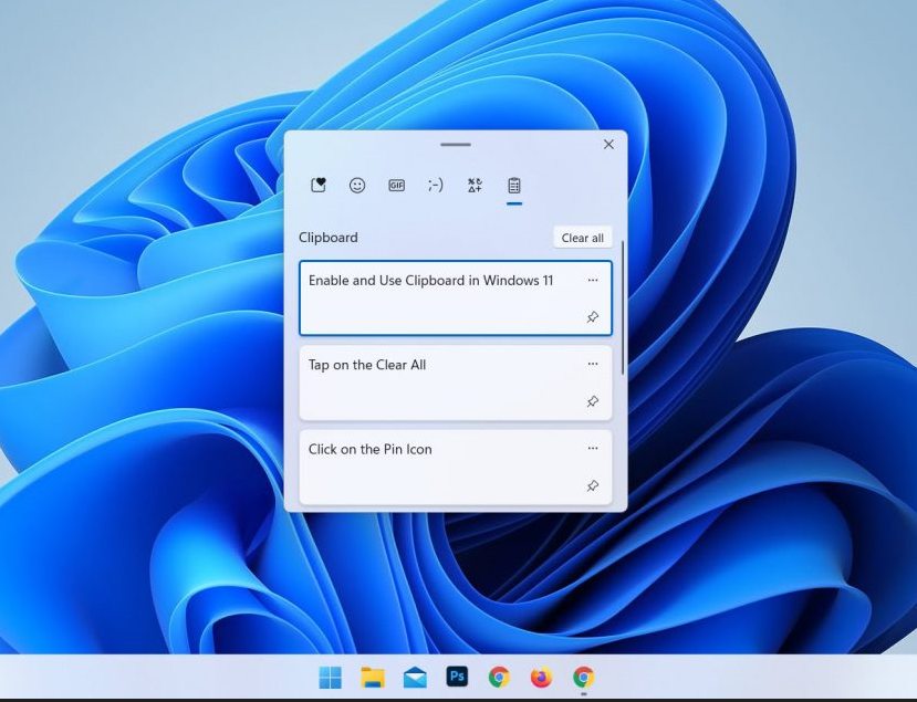 Windows 11 de Pano Geçmişi Açma